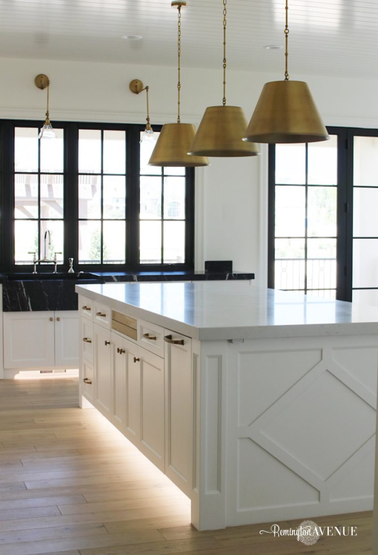 French Country Modern Kitchen with Black Marble Counters - Remington Avenue