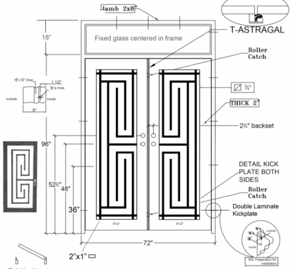 X detail Steel Front Door - Remington Avenue