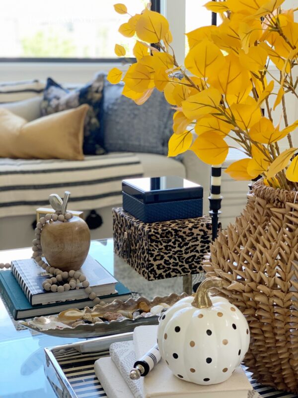 Fall decorating with Blue and Gold - Remington Avenue