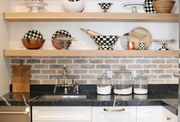 DIY Brick Backsplash with German Schmear - Remington Avenue