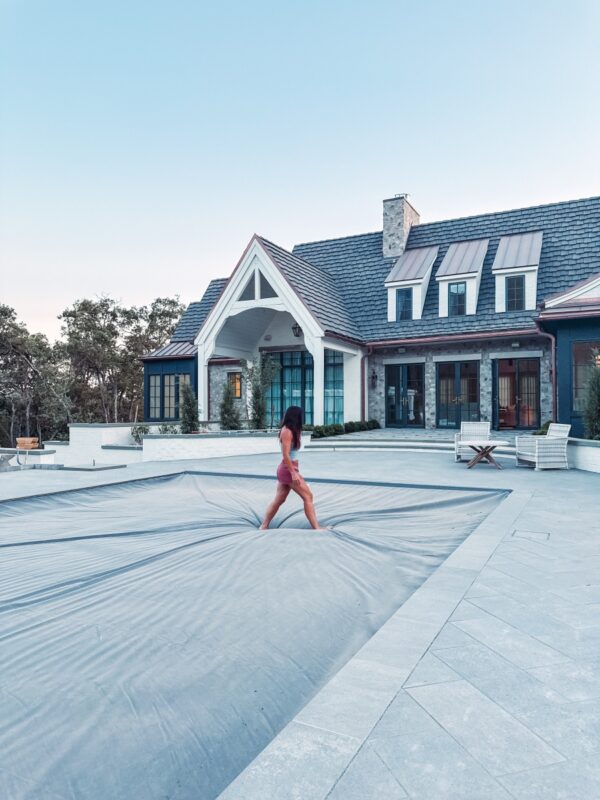 Striped Pool Tile for Our Custom Coastal Pool - Remington Avenue