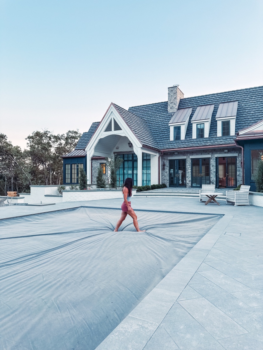 Striped Pool Tile for Our Custom Coastal Pool - Remington Avenue